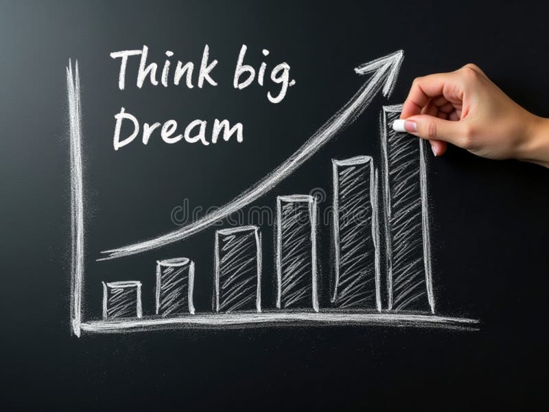 Dream Big: Visionary Thinking and Growth Chart on Chalkboard Stock ...