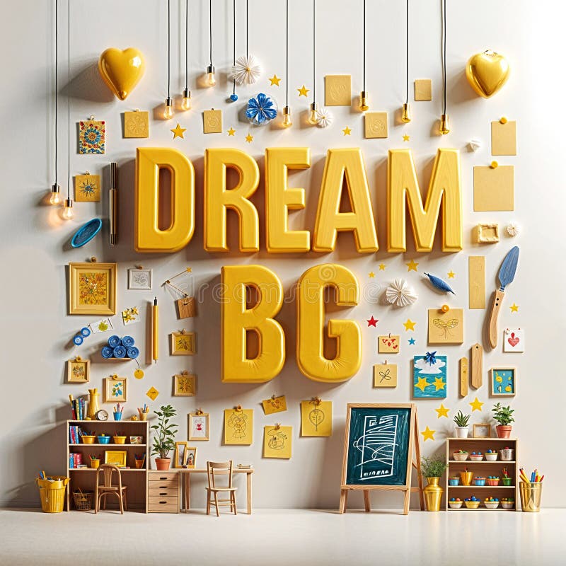 Dream Big Written in Yellow Stock Illustration - Illustration of design ...