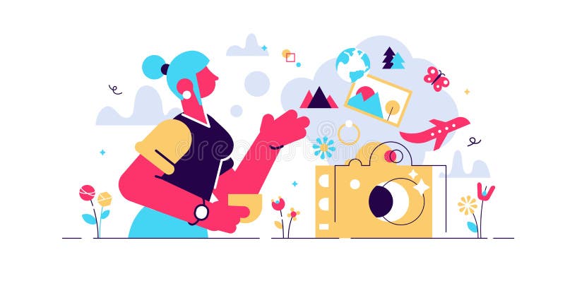 Sweet Memories Vector Illustration. Tiny Nostalgia Feeling Persons ...