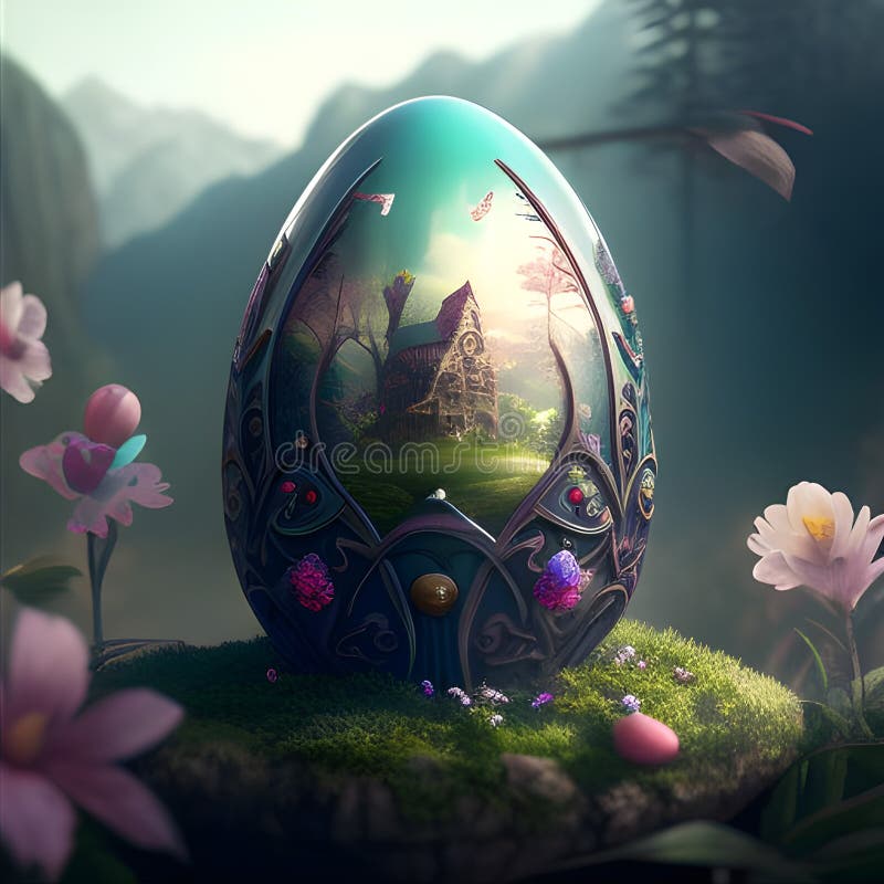 Dream Castle Easter Egg. stock illustration. Illustration of design ...