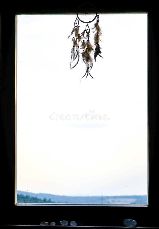 Dreamcather Hanging by the Window Stock Photo - Image of american ...