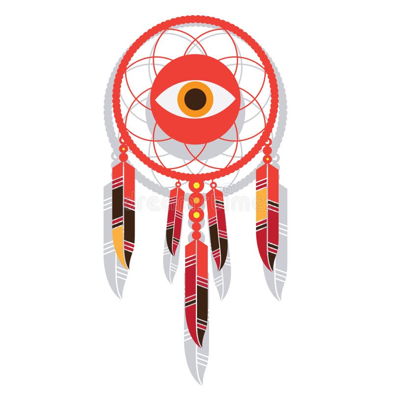 Dream catcher with eye stock vector. Illustration of vector - 36932507