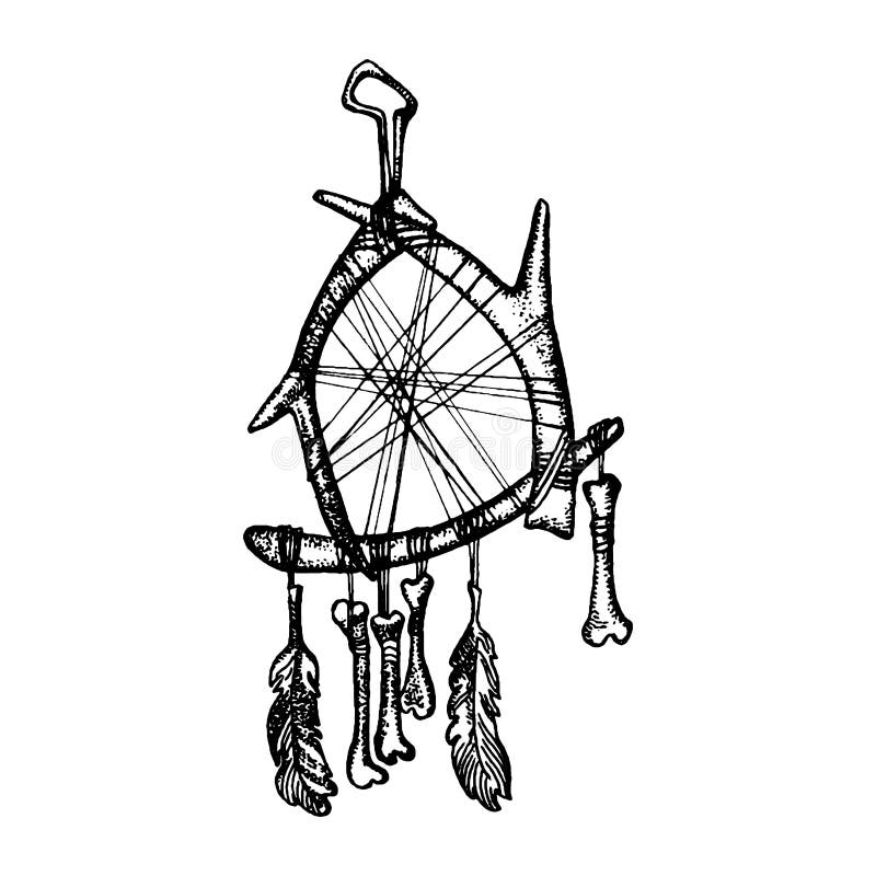 Dream Catcher. Hand Drawn Vector Illustration Stock Vector ...