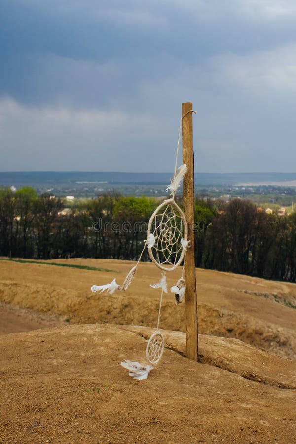 Dream Catcher Hanging in a Dry Field Stock Photo - Image of hanging ...