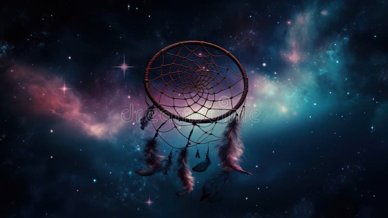 A Dream Catcher in the Middle of a Night Sky Filled with Stars and a ...