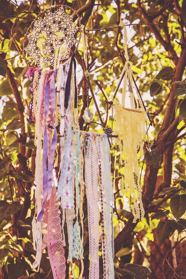 Dream Catchers Hanging on the Tree Stock Image - Image of catchers ...