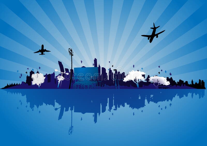 Dream city vector stock vector. Illustration of downtown - 9034079