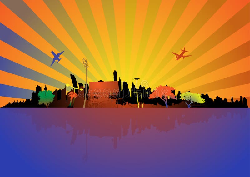 Dream city vector stock vector. Illustration of downtown - 9034079