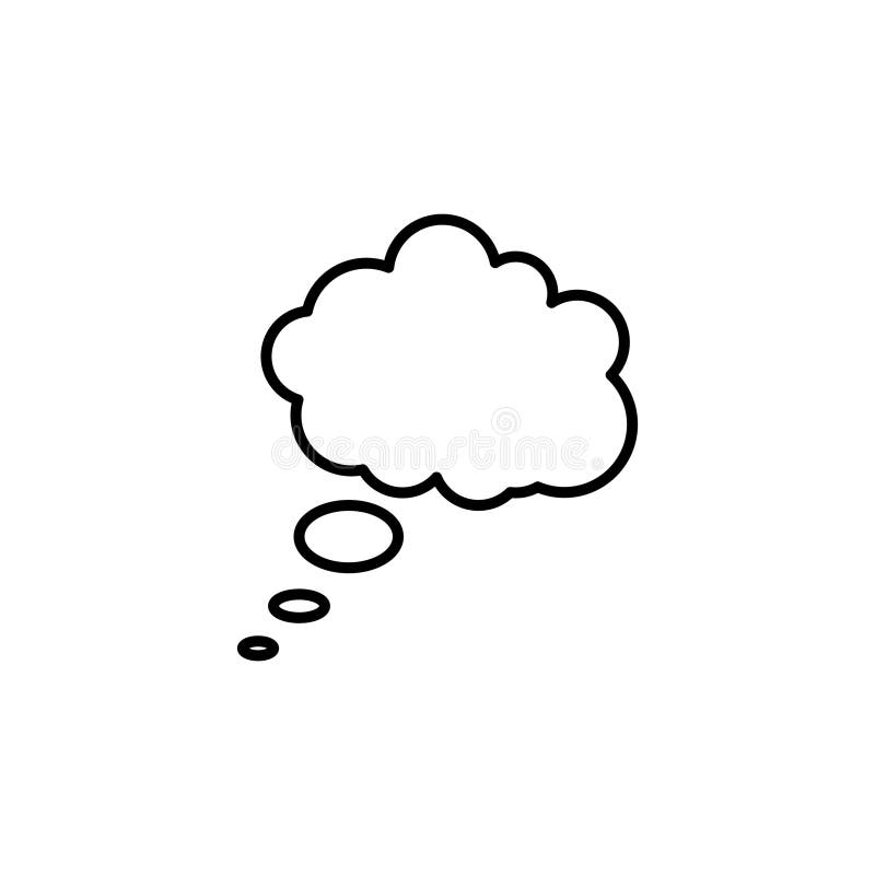 Dream Cloud Icon Set. Cloud Think Bubble Baloon Vector Symbol in a ...