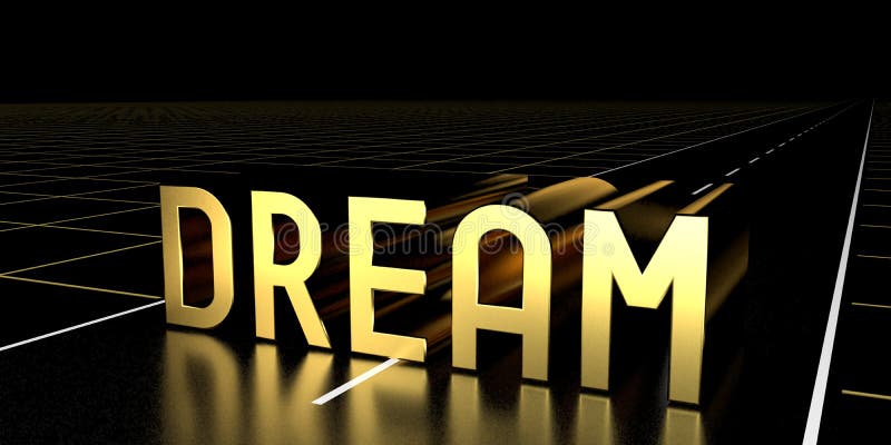 Dream Concept, Road - 3D Rendering Stock Illustration - Illustration of ...