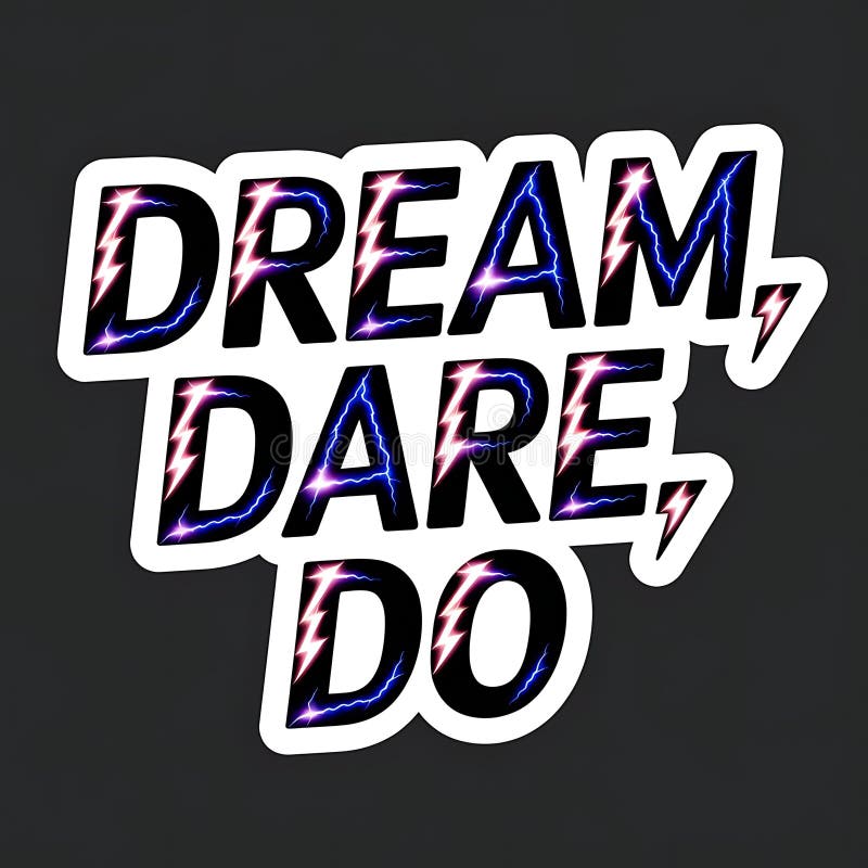 Dream, Dare, Do Tri-fold Bold Font Design with Lightning Theme, with ...