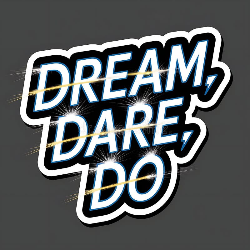 Dream, Dare, Do Tri-fold Bold Font Design with Lightning Theme, with ...