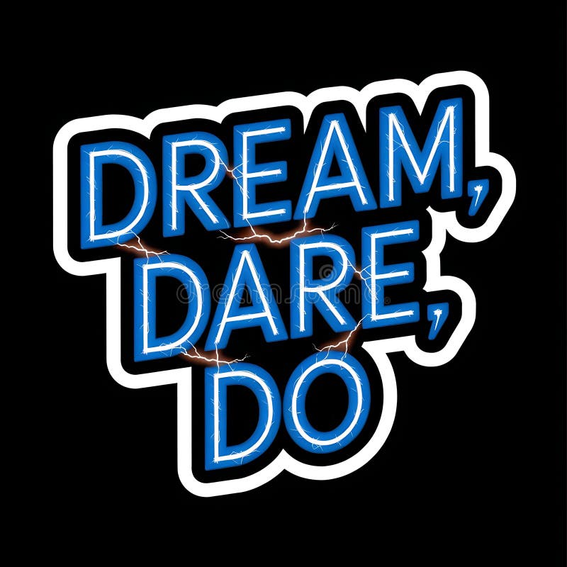 Dream, Dare, Do Tri-fold Bold Font Design with Lightning Theme, with ...
