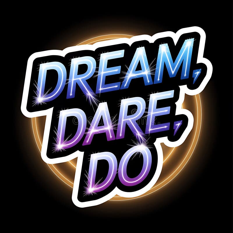 Dream, Dare, Do Tri-fold Bold Font Design with Lightning Theme, with ...