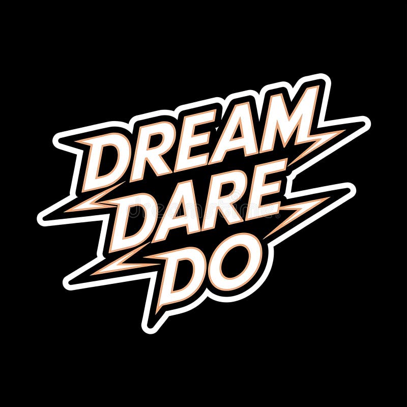 Dream, Dare, Do Tri-fold Bold Font Design with Lightning Theme, with ...
