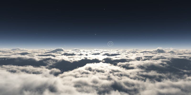 Dream Fly Above Clouds Ray Light Stock Illustration - Illustration of ...