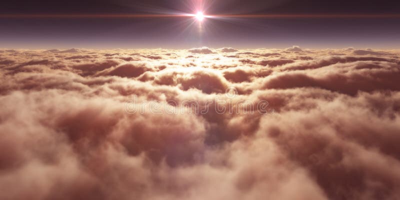 Dream Fly Above Clouds Ray Light Stock Illustration - Illustration of ...