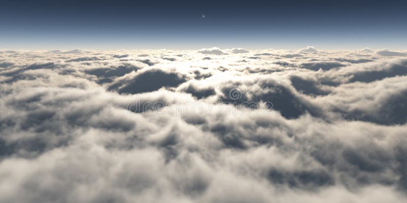 Dream Fly Above Clouds Ray Light Stock Illustration - Illustration of ...