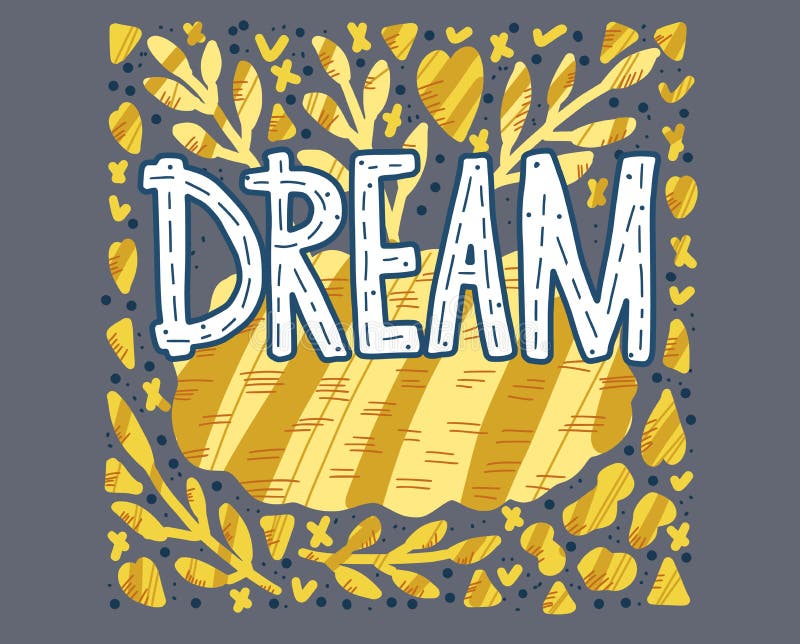 Dream Handwritten Word Text with Rainbow Colors and Vibrant Swoosh ...