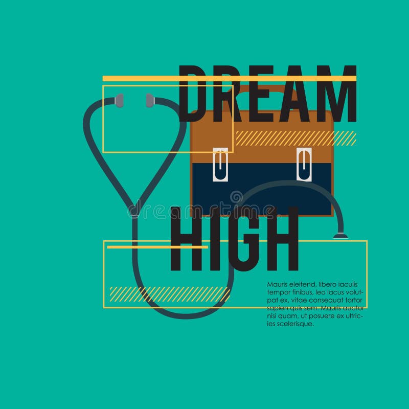Dream High Quote. Vector Illustration Decorative Design Stock Vector ...