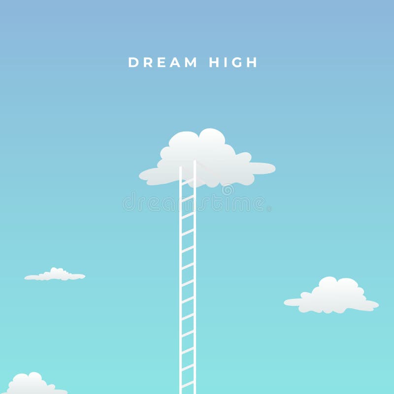 Dream High Visual Concept Minimal Design. Cloud in the Sky with Tall ...