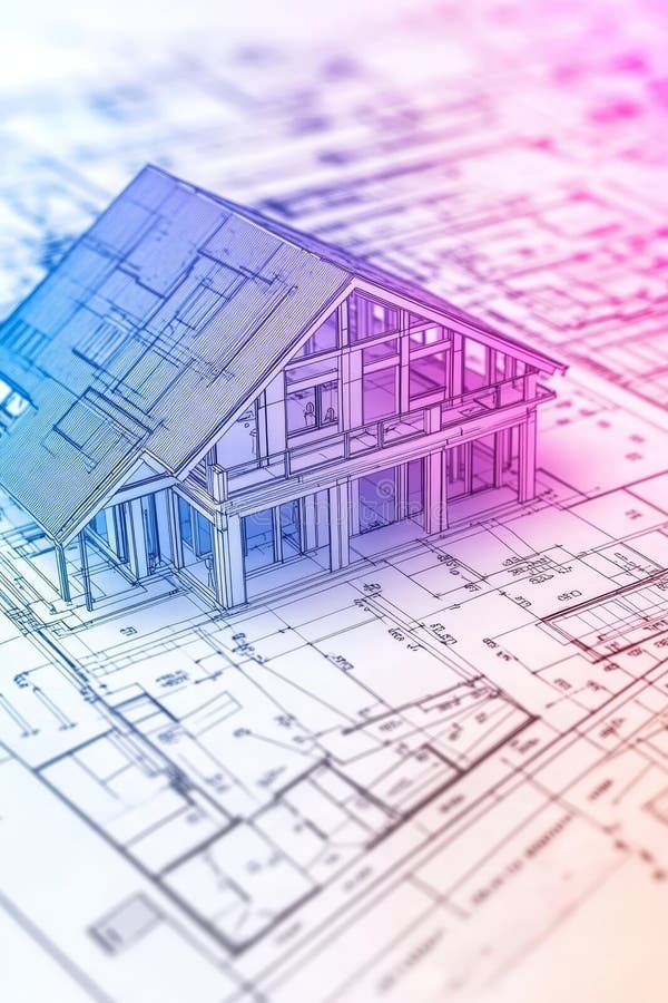 Dream Home Blueprint Architectural Design and Miniature House Model ...