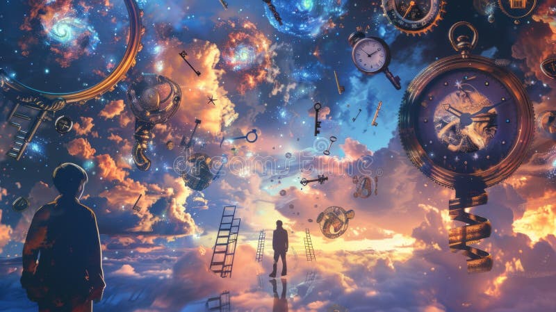 Dream Interpreter Amongst Cosmic Symbols of Subconscious Stock ...