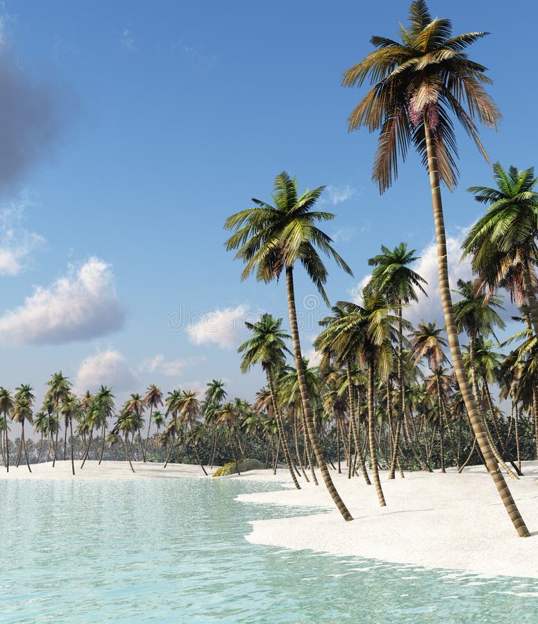 Beautiful Dream Island. View from Sky Stock Illustration - Illustration ...