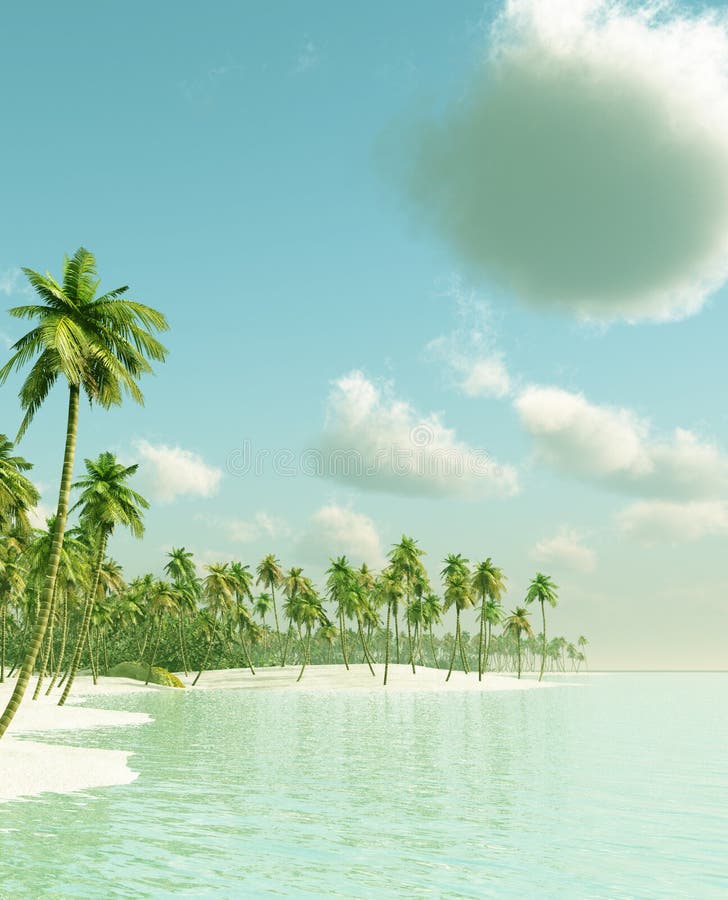 Beautiful Dream Island. View from Sky Stock Illustration - Illustration ...