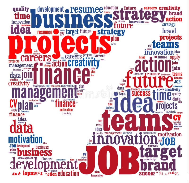 Job search word cloud stock illustration. Illustration of clouds ...