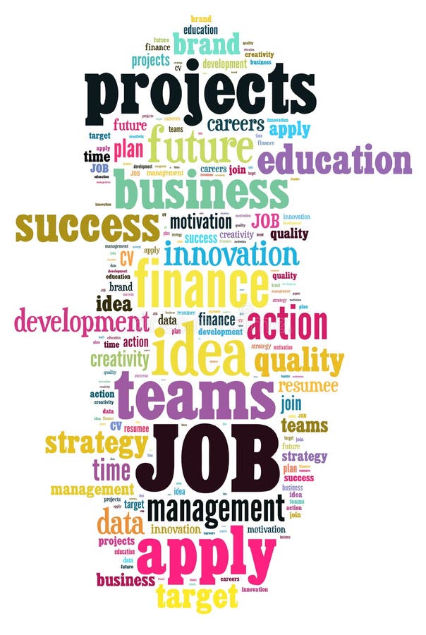 Job search word cloud stock illustration. Illustration of clouds ...