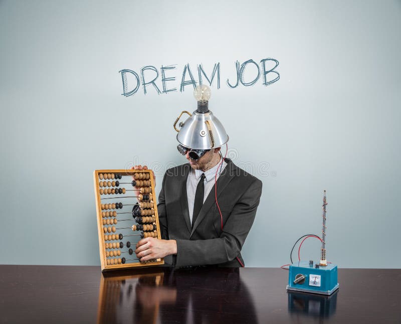 Dream Job Text on Blackboard with Businessman Stock Image - Image of ...
