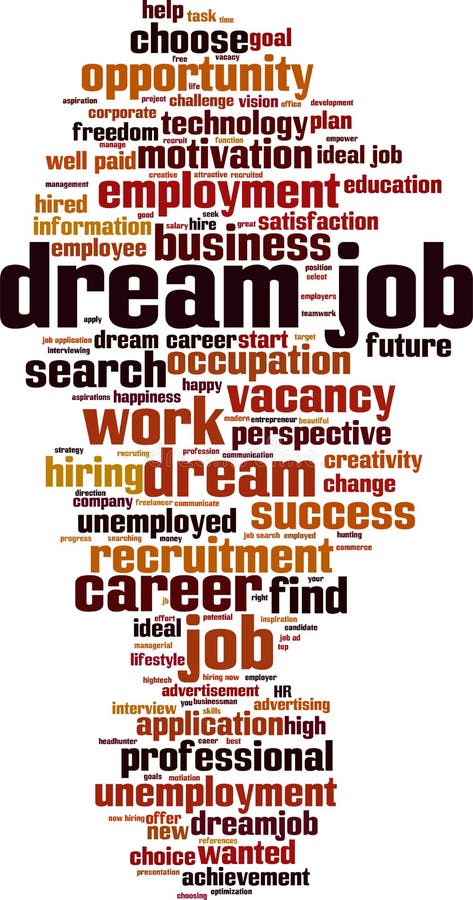 Dream job word cloud stock vector. Illustration of employee - 174576261