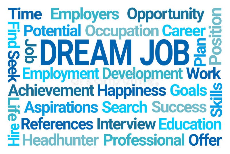 Dream Job Word Cloud stock image. Image of opportunity - 187984615