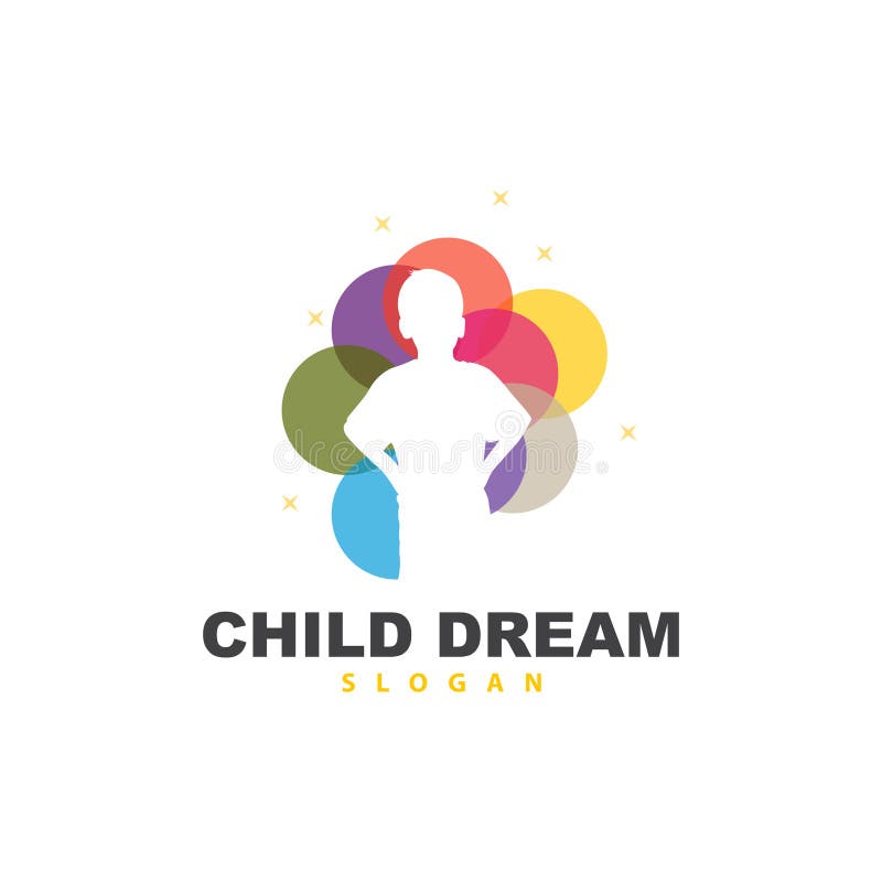 Dream Logo, Kid Dream Inspirational Design, Vector Reaching Star Fun ...