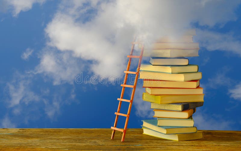 Learning,knowledge,education Concept with Books, Words Have Power Sign ...
