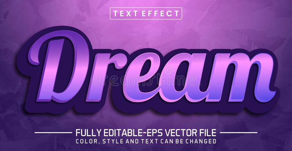 Dream Purple Font Text Effect Editable Stock Vector - Illustration of ...