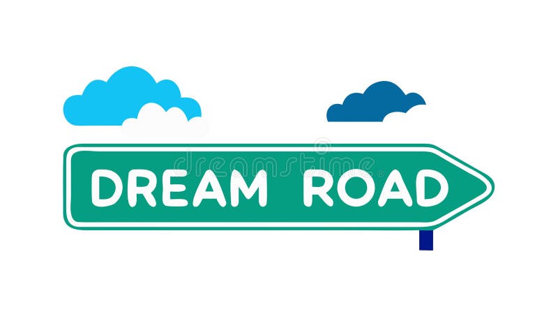 DREAM ROAD Cloud Directional Sign, Vector Design Generative AI Stock ...