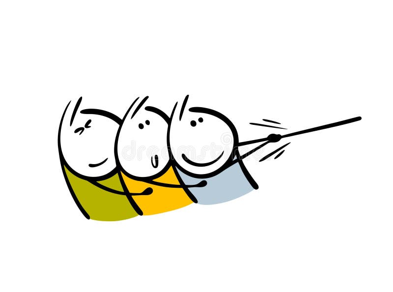 Team Work Pulling Cartoon Stock Illustrations – 340 Team Work Pulling ...