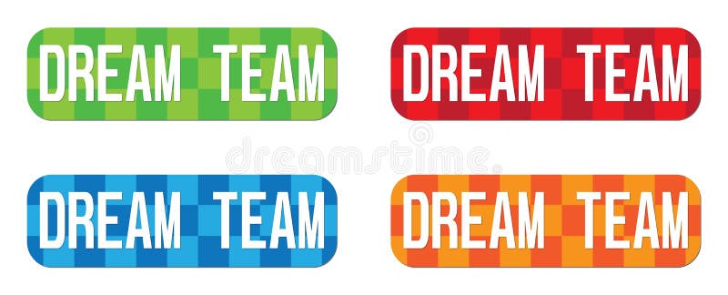DREAM TEAM Text, on Rectangle, Zig Zag Pattern Stamp Sign. Stock ...