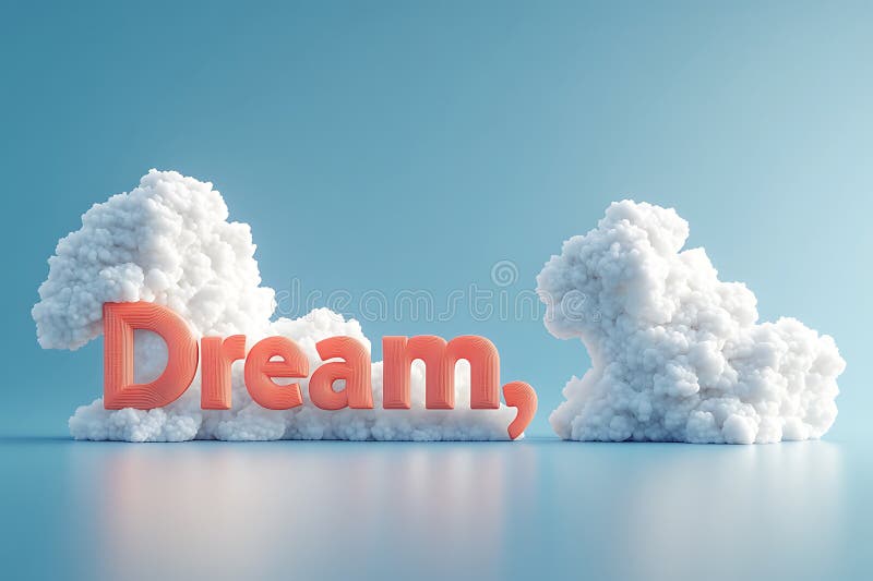 DREAM Text Design – Inspirational Typography Stock Illustration ...