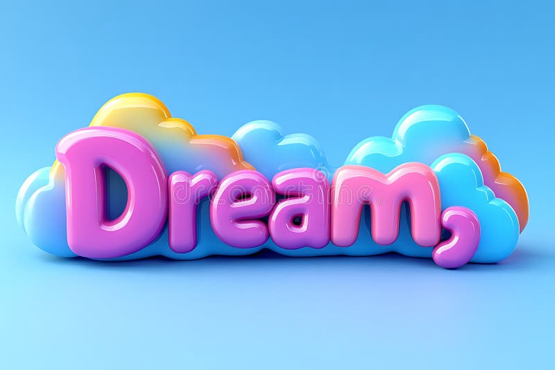 DREAM Text Design – Inspirational Typography Stock Illustration ...