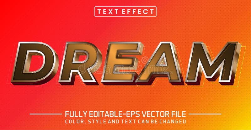 Dream Text Editable Style Effect Stock Vector - Illustration of dream ...