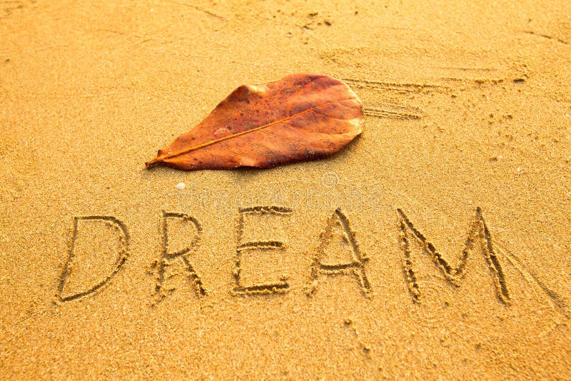 Dream written on sand stock photo. Image of beach, sunshine - 10133144