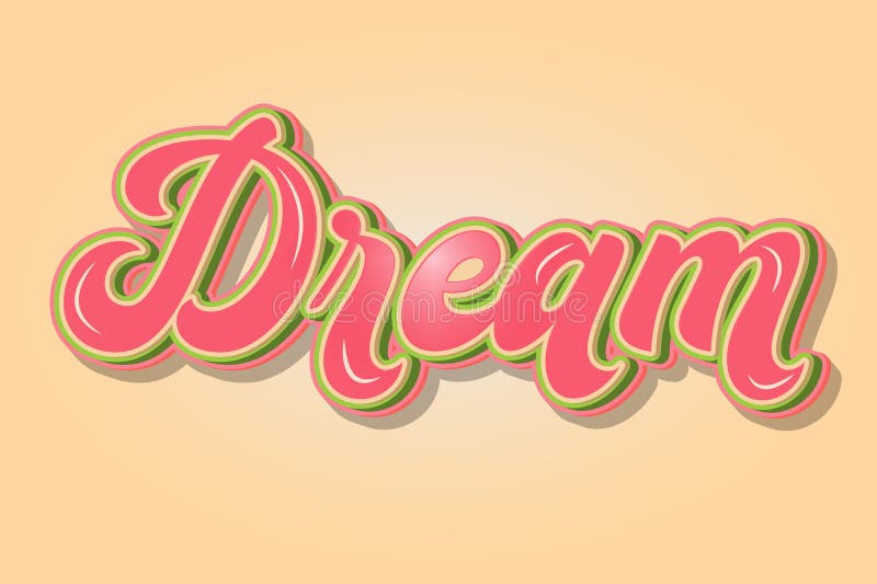 Dream Typography Text Effect, Alphabet, Poster Design Stock Vector ...
