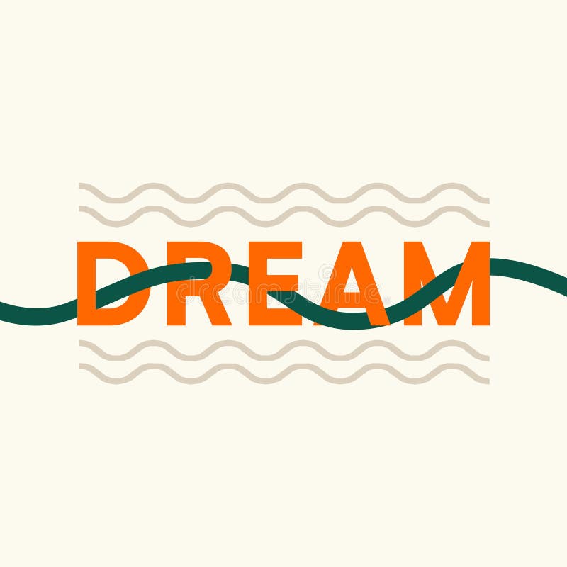 Dream Typography Text Illustration with Intertwined Line Stock ...