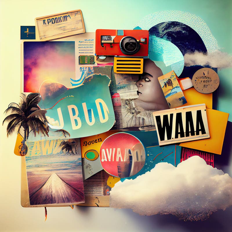 Dream Vision Board Concept, Palm Trees and Clouds. Generative AI Stock ...