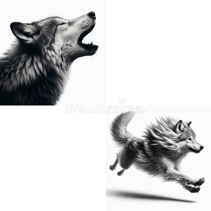 Dream wolf stock illustration. Illustration of sketch - 374272895