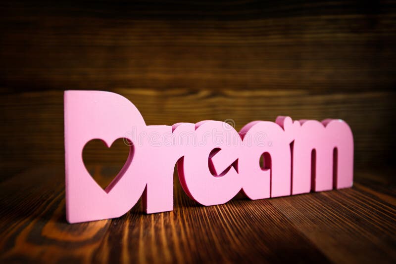 Dream Letters on Wooden Background. Stock Image - Image of motivation ...