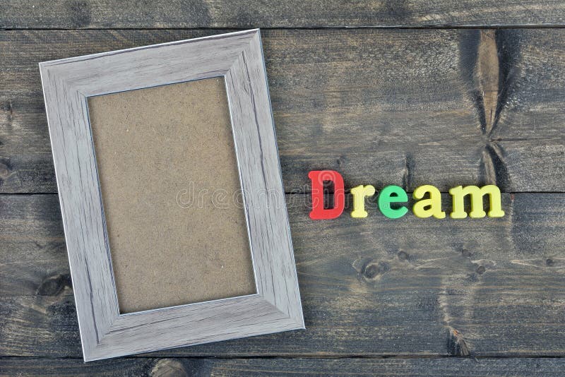 Dream on wooden table stock image. Image of lesson, language - 74534099